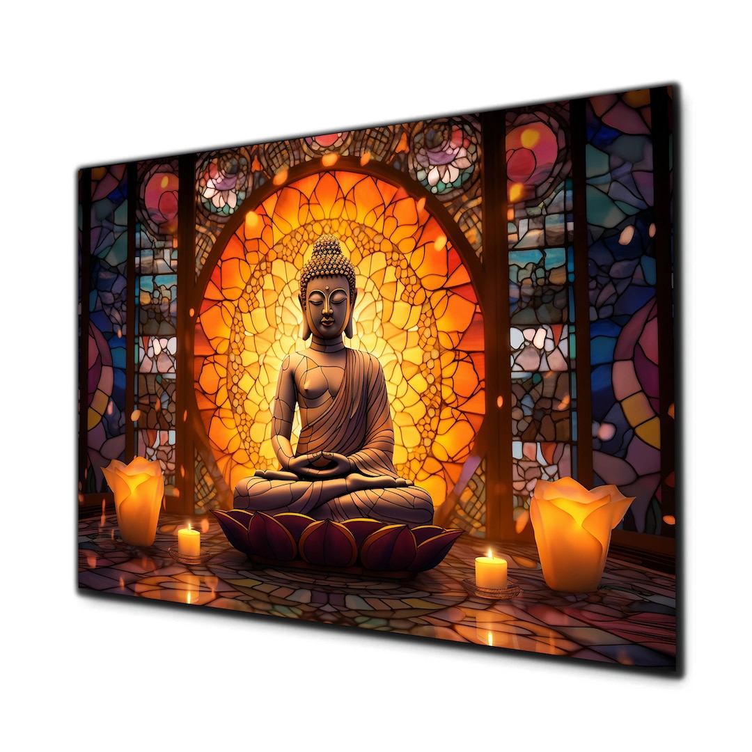 Tempered Glass Wall Art, Buddha Wall Art, Buddha Wall Decor,buddha Wall ...