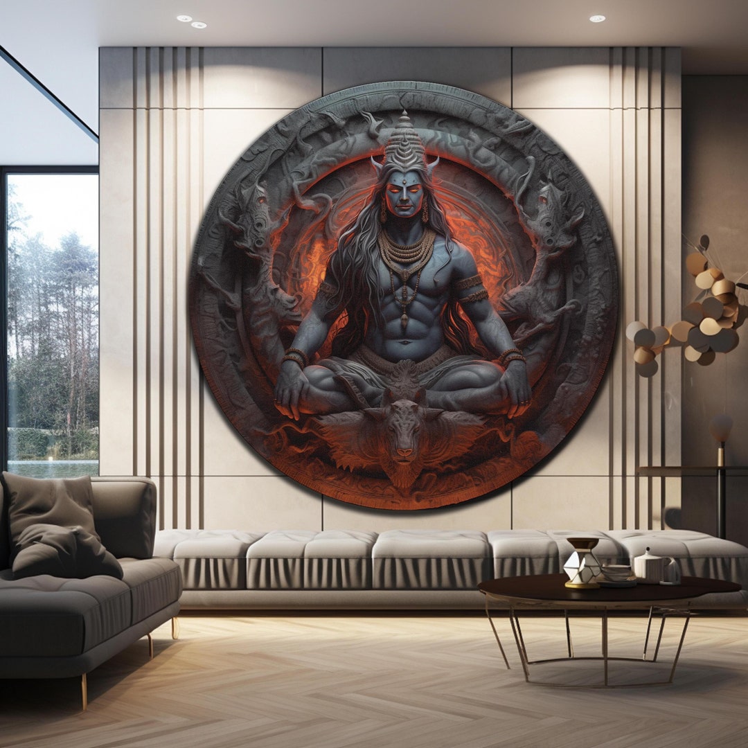 Tempered Glass Wall Art,lord Shiva Wall Art,hindu Wall Decor,large Wall ...
