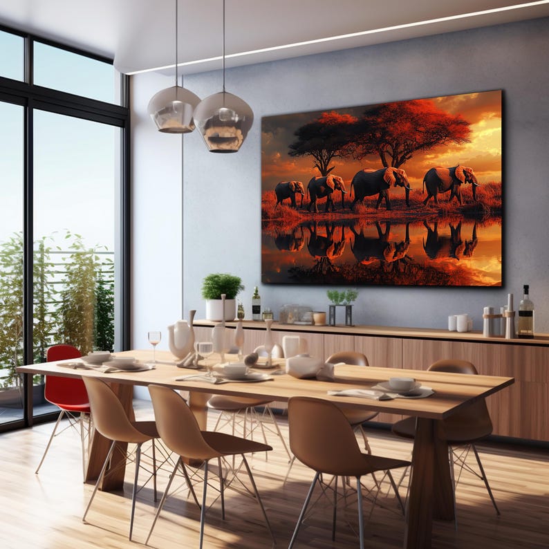 African Savannah Wall Art, African Landscape Wall Art, Tempered Glass ...