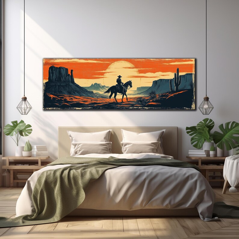 Arizona Desert Wall Art, Cowboy Wall Art, Tempered Glass Wall Art ...