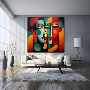 Pablo Picasso Wall Art, Lips Wall Art, Modern Stained Glass, Tempered ...