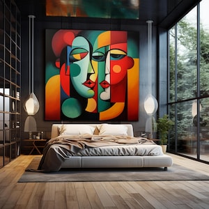 Pablo Picasso Wall Art, Lips Wall Art, Modern Stained Glass, Tempered ...