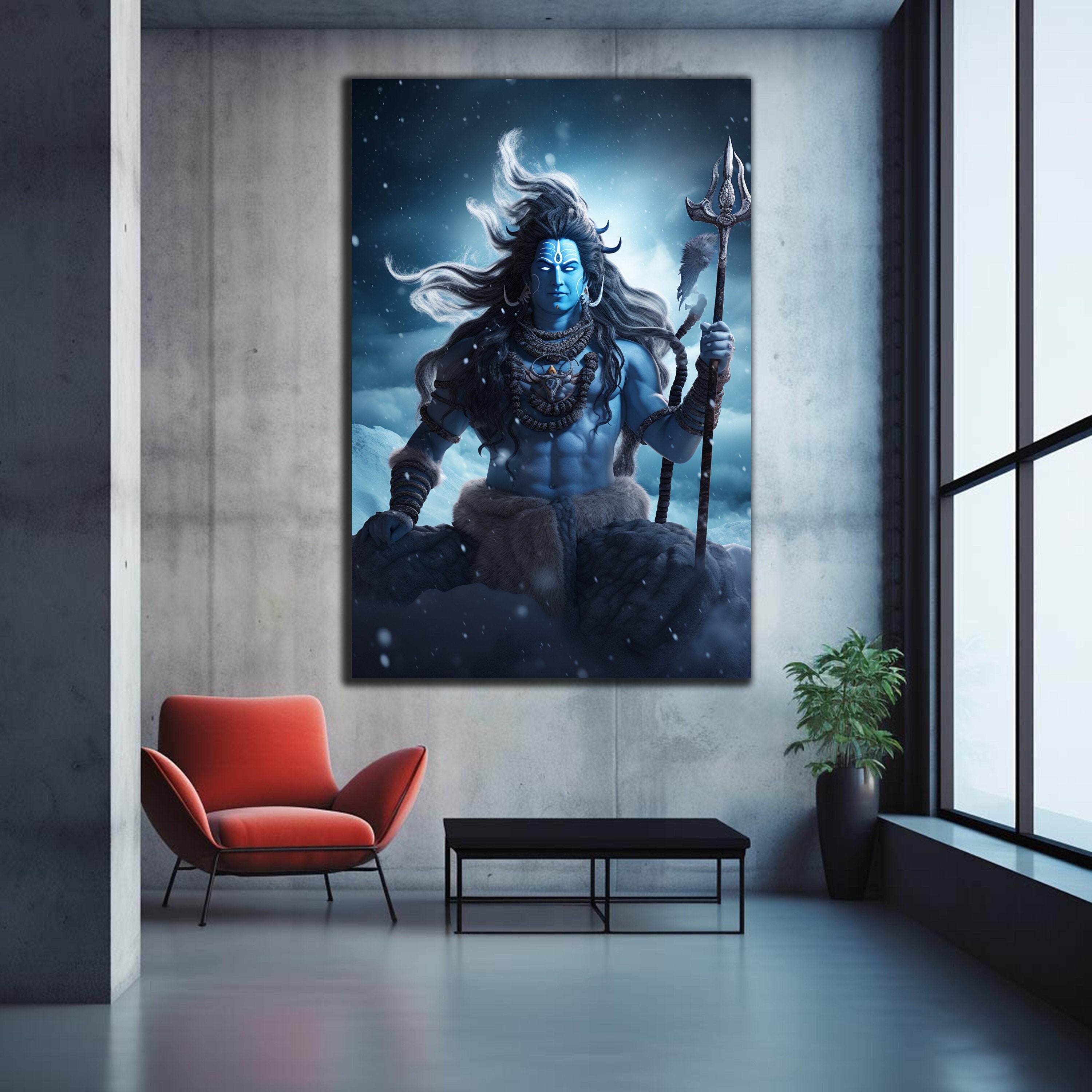 Shiva Wall Art, Tempered Glass Wall Art, Glass Printing, Glass Large ...