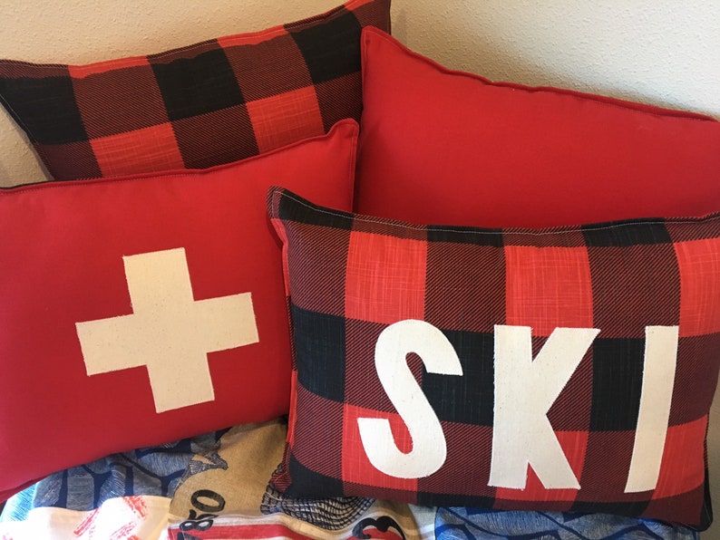 NEW SKI Chalet Alpine Pillow About 12x16 With | Etsy