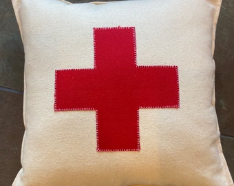New Ski Patrol First Aid Swiss Cross Army Small Accent Pillow About 13 ...