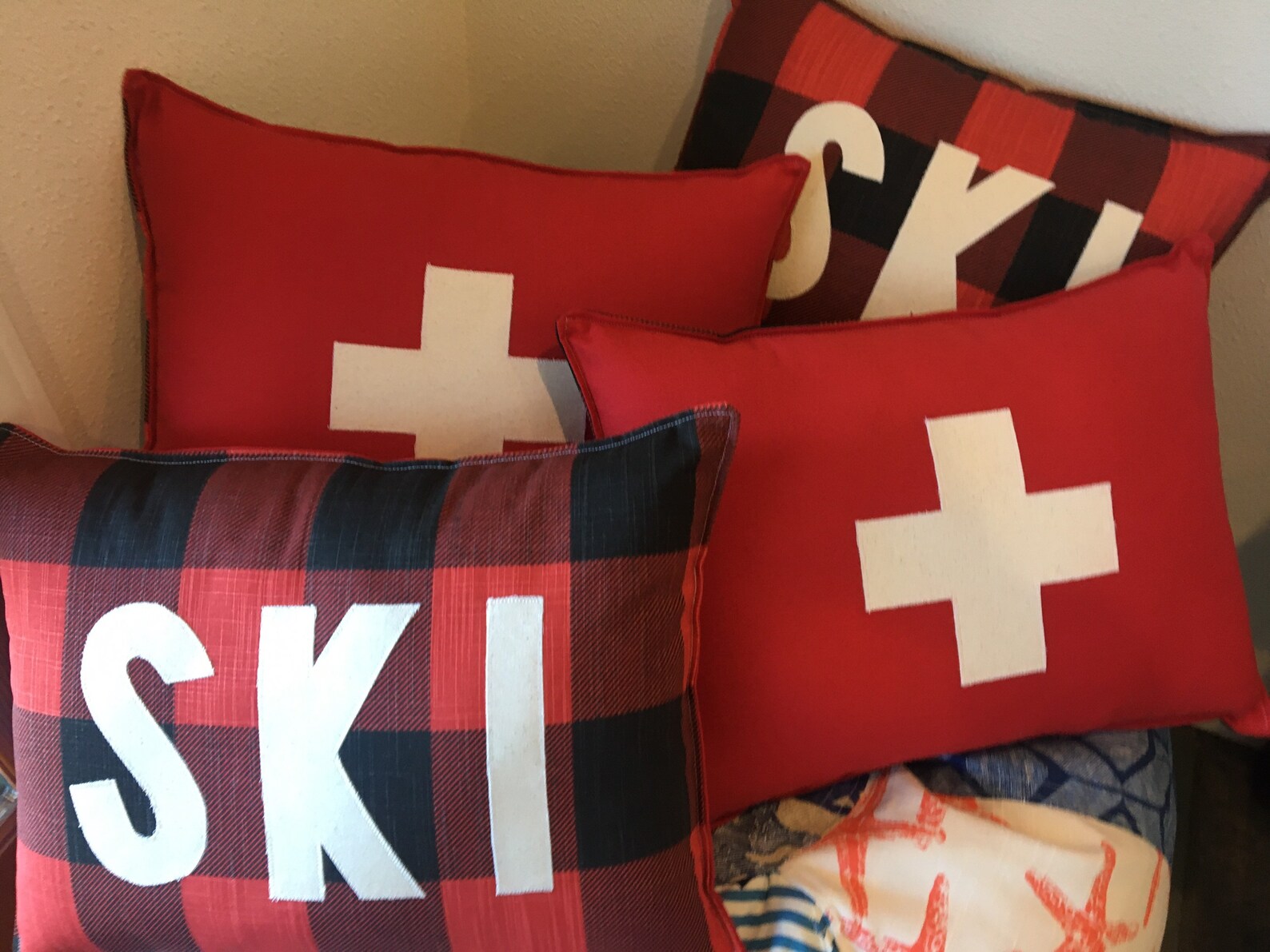 NEW SKI Chalet Alpine Pillow About 12x16 With | Etsy