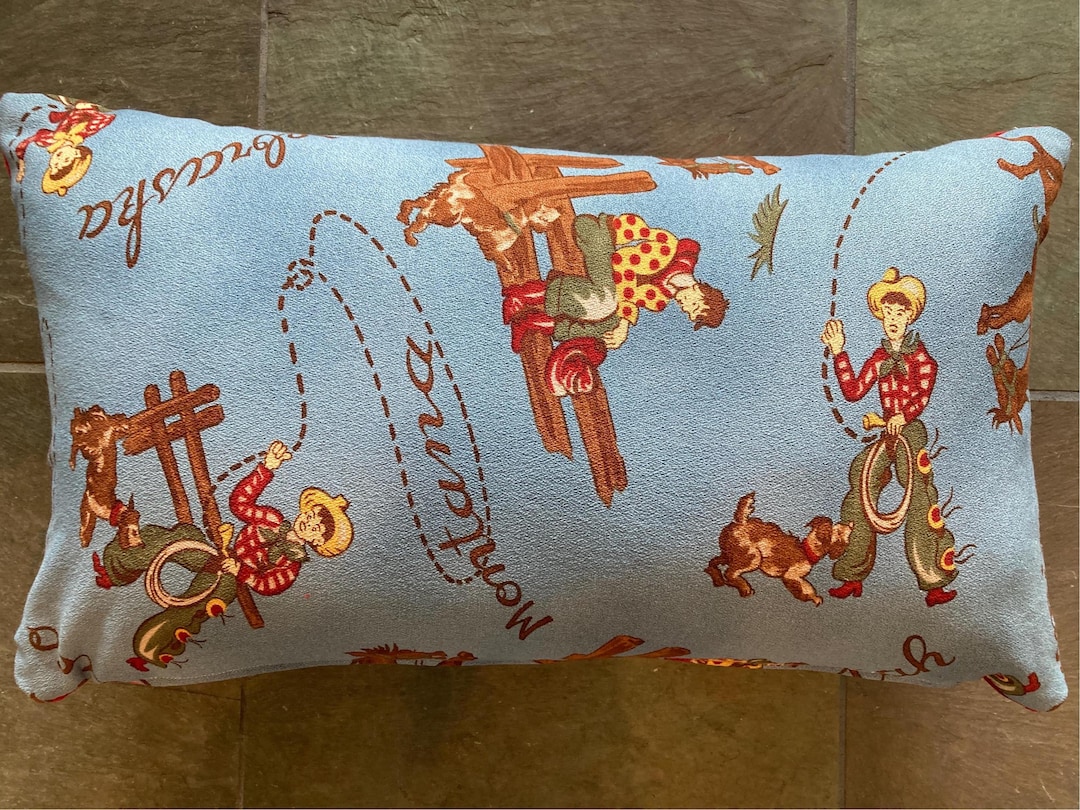 Rodeo Cowboy Wild West Vintage Style Cowboy Pillow About 10"x 17" Red ...