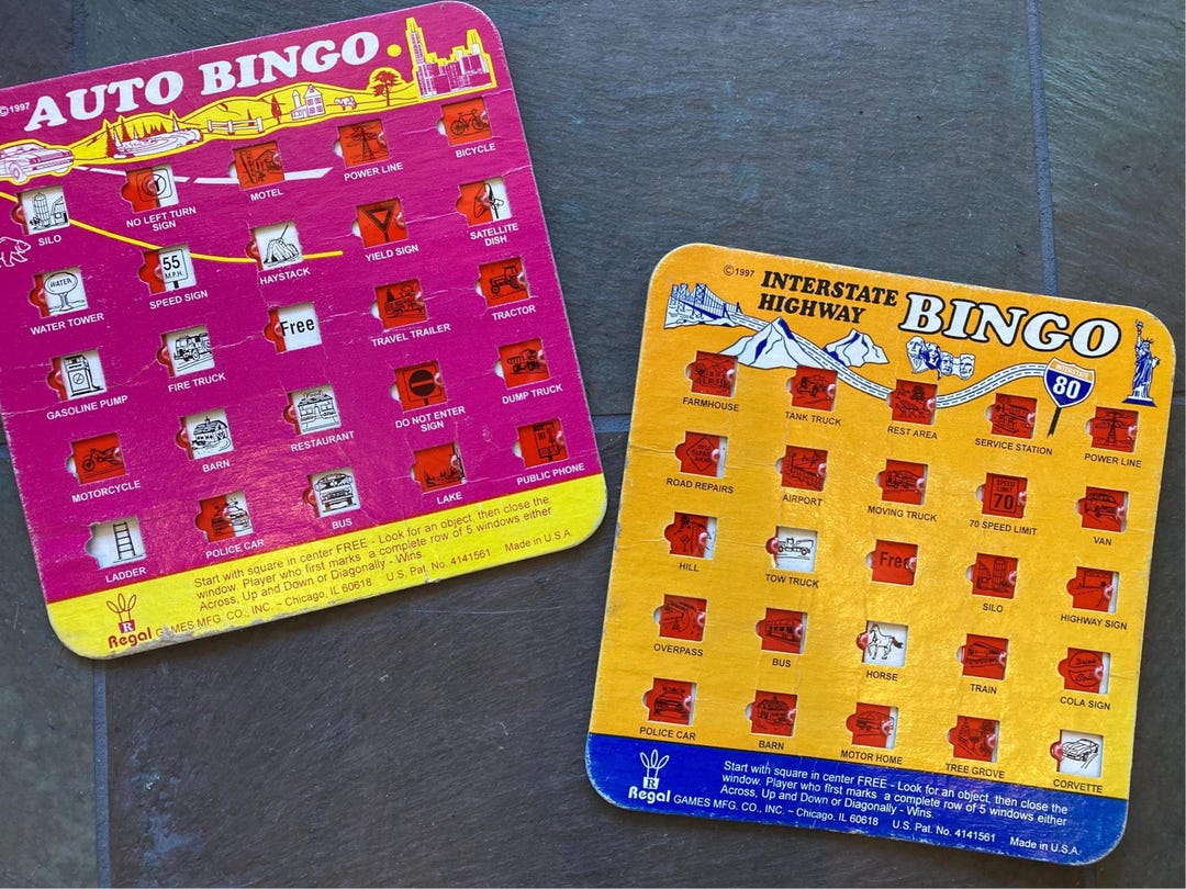 Retro Vintage Auto and Interstate Highway Bingo Cards From 1997 - Etsy