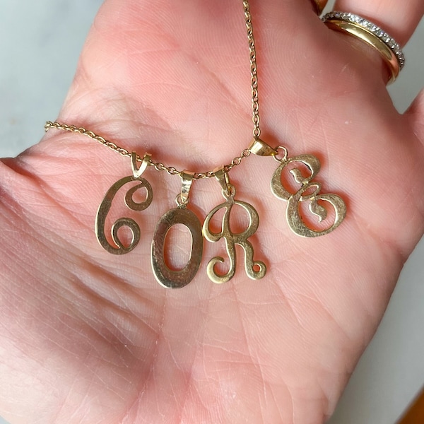 Vintage Gold C Initial Charm - Etsy