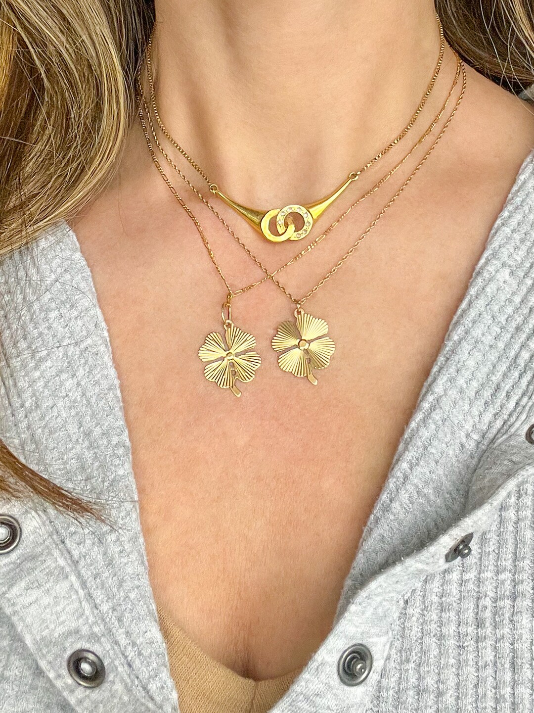 Vintage Engine Turned Four Leaf Clovers 14k Yellow Gold - Etsy