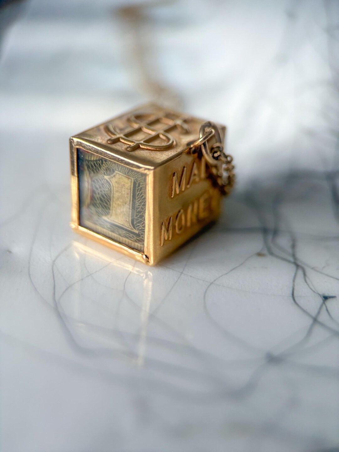 Vintage Money Box 14k Yellow Gold Charm - Etsy
