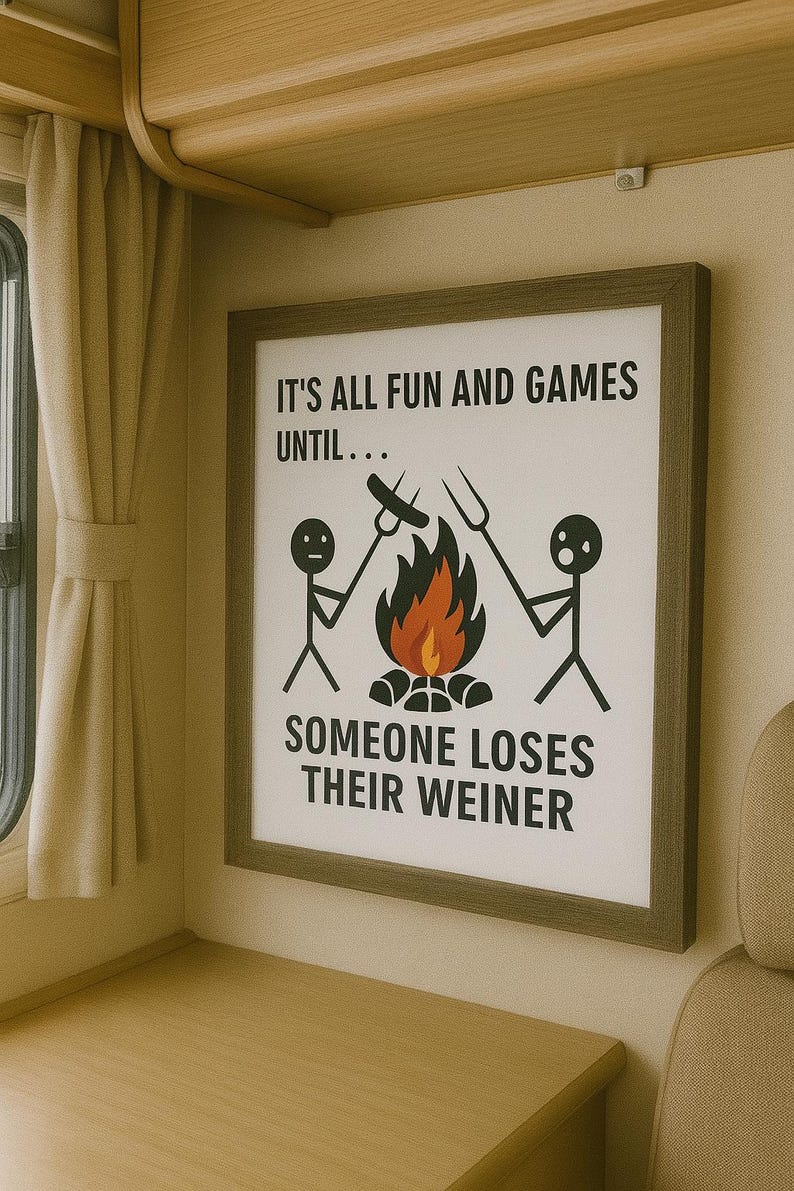 Camping Wall Art, Rustic Camper Decor, Funny Outdoor Printable, RV ...
