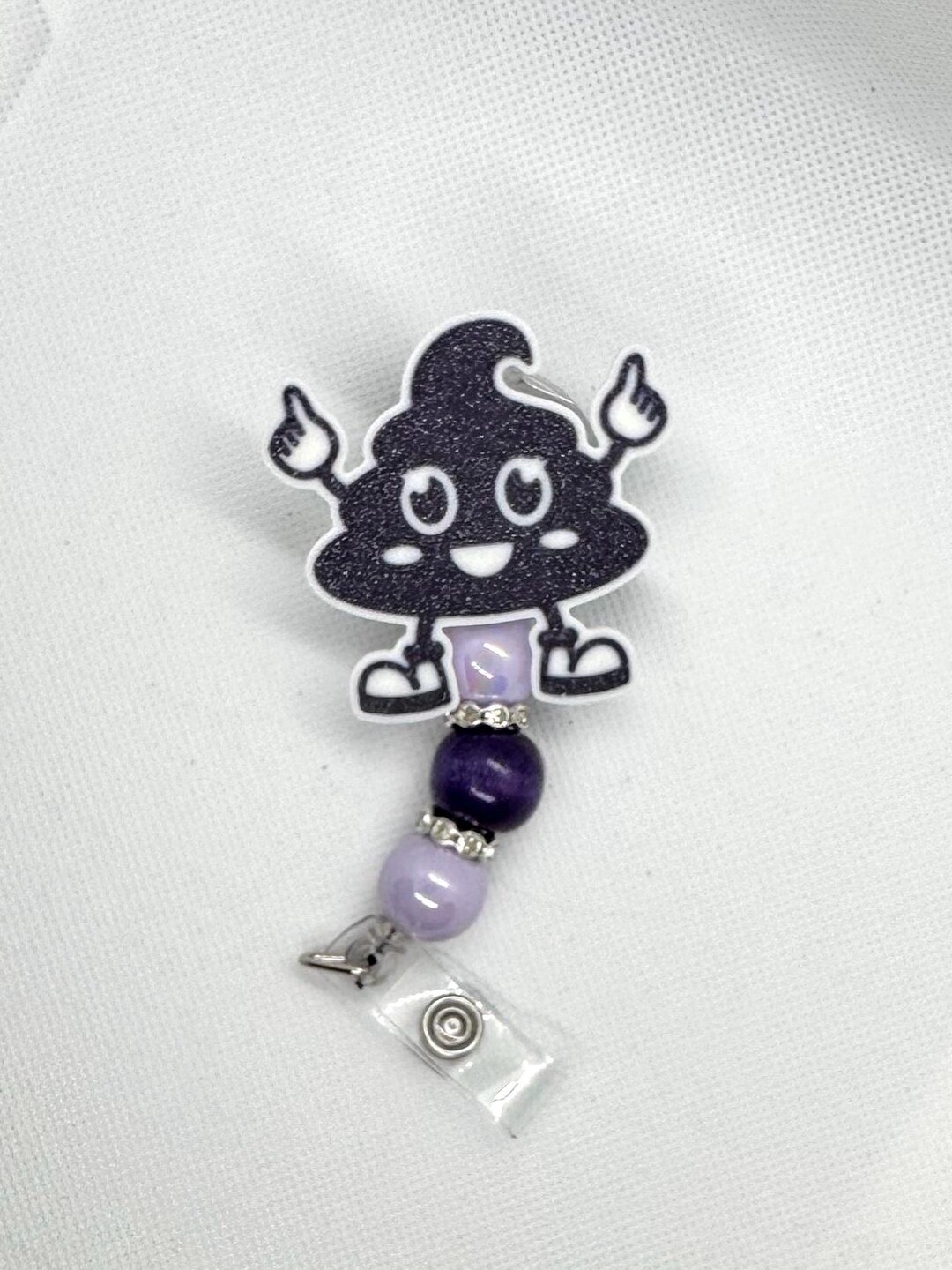 Poop Emoji Badge Reel, Retractable Badge Holder: Funny Nurse, Teacher ...