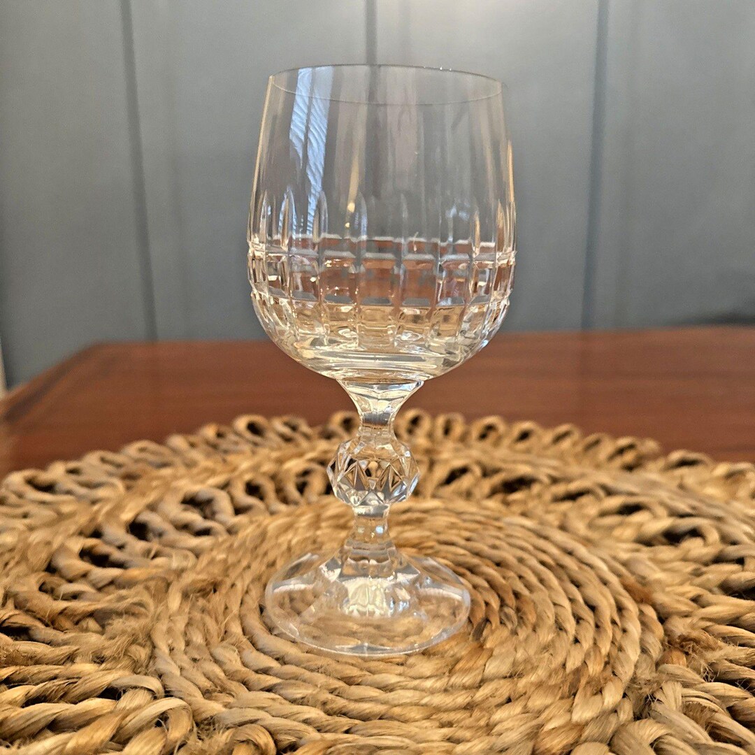 Belfast Bohemia Crystal Crystalex Wine Glass Crosshatch Cut 5 3/4" - Etsy