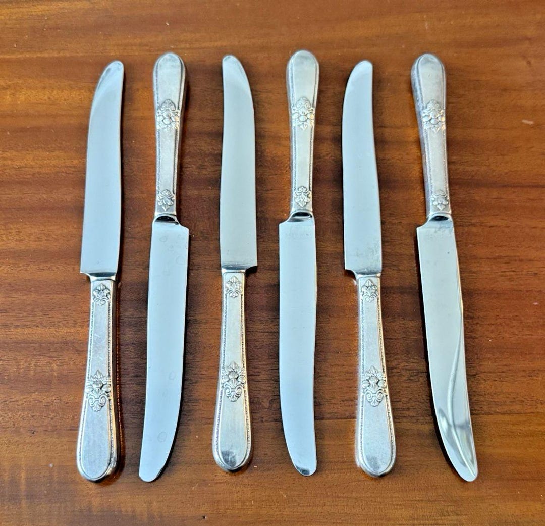 Set of 6 Vintage 1847 Rogers Bros SS Modern Dinner Knife 8 5/8 ...