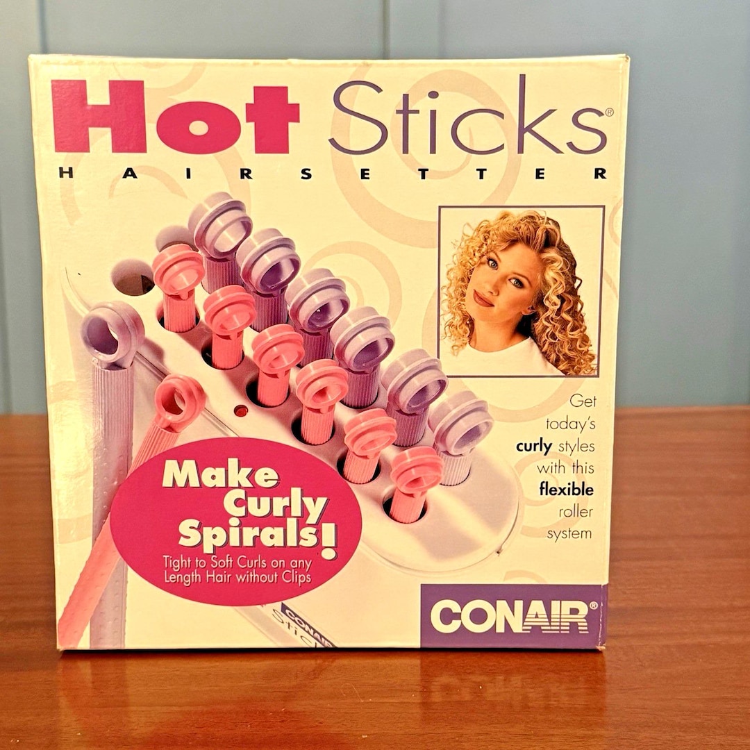 VTG Conair Hot Sticks Hair Setter 14 Flexible Rollers 1990s Curlers ...