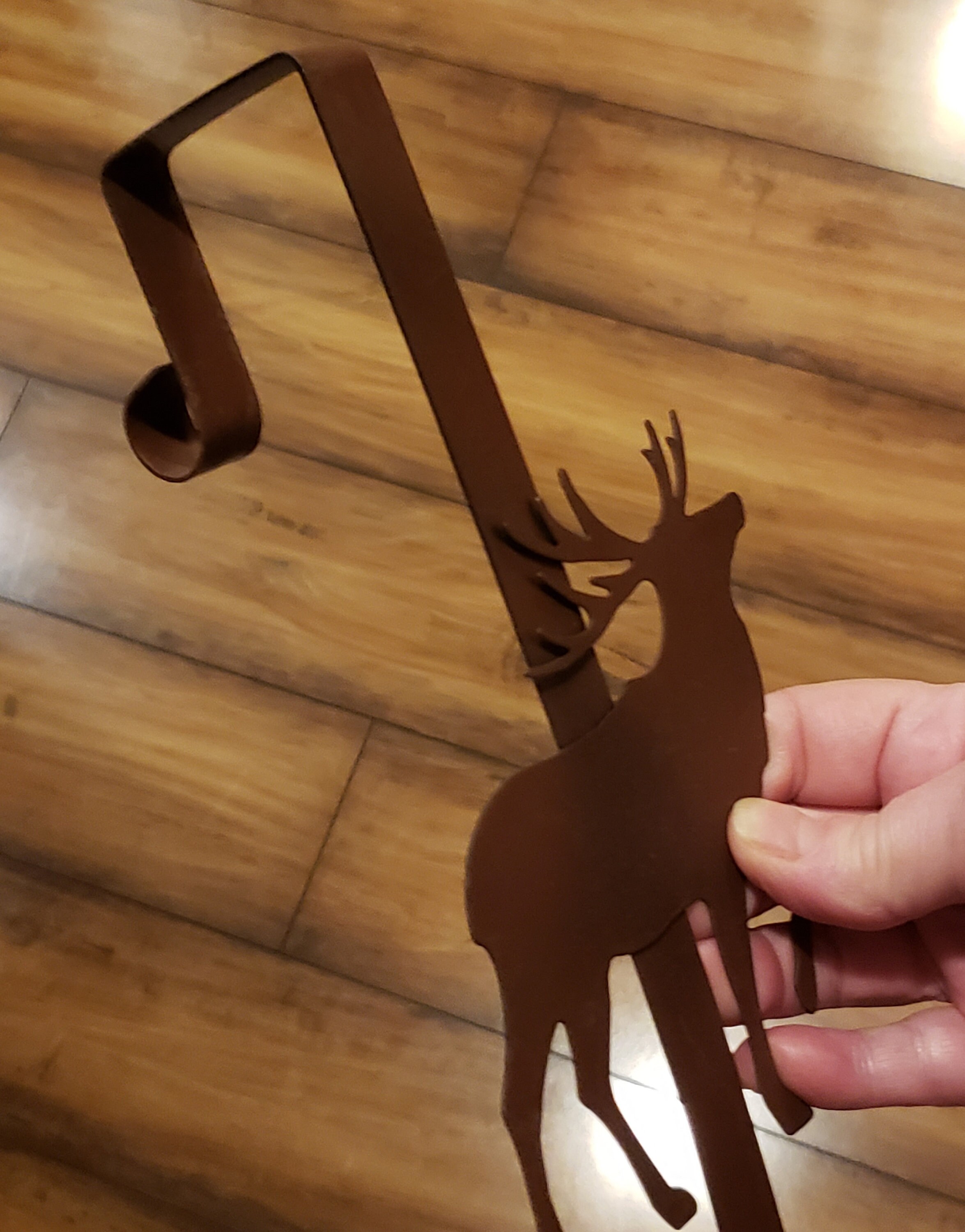 Rustic Metal Reindeer Christmas Stocking or Wreath Door Hanger - Etsy