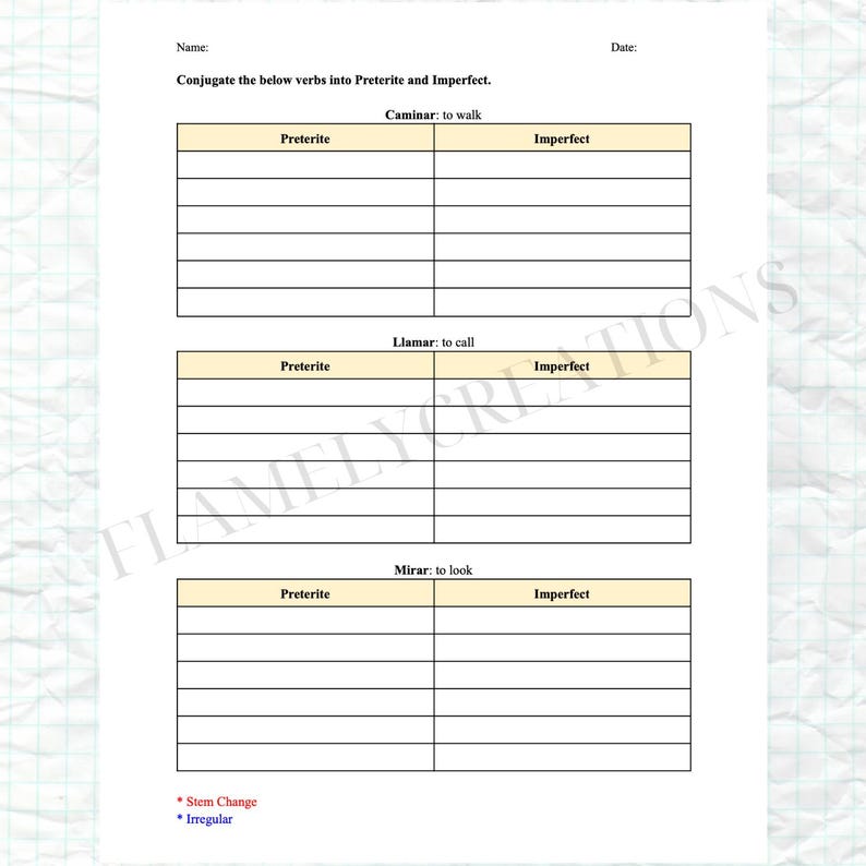 52 Spanish Daily Conjugation Worksheets Preterite & Imperfect Tense for ...
