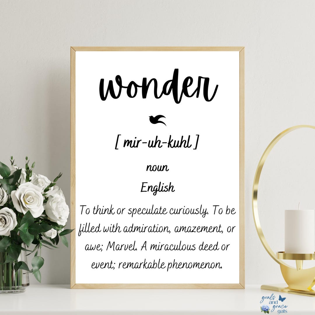 Wonder Definition Digital Download - Etsy
