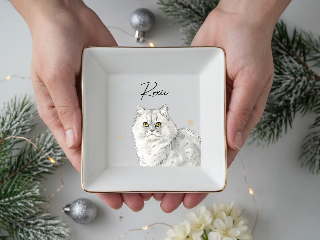Personalized Pet Portrait Ceramic Plate: Dog Mom Gift Custom Sketch ...