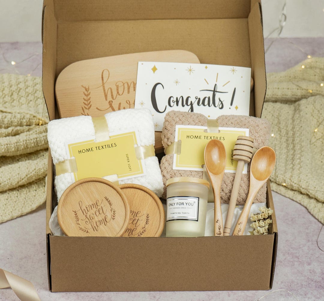 Housewarming Gift Box, Kitchen Charcuterie Board, Basket Cozy Gift ...