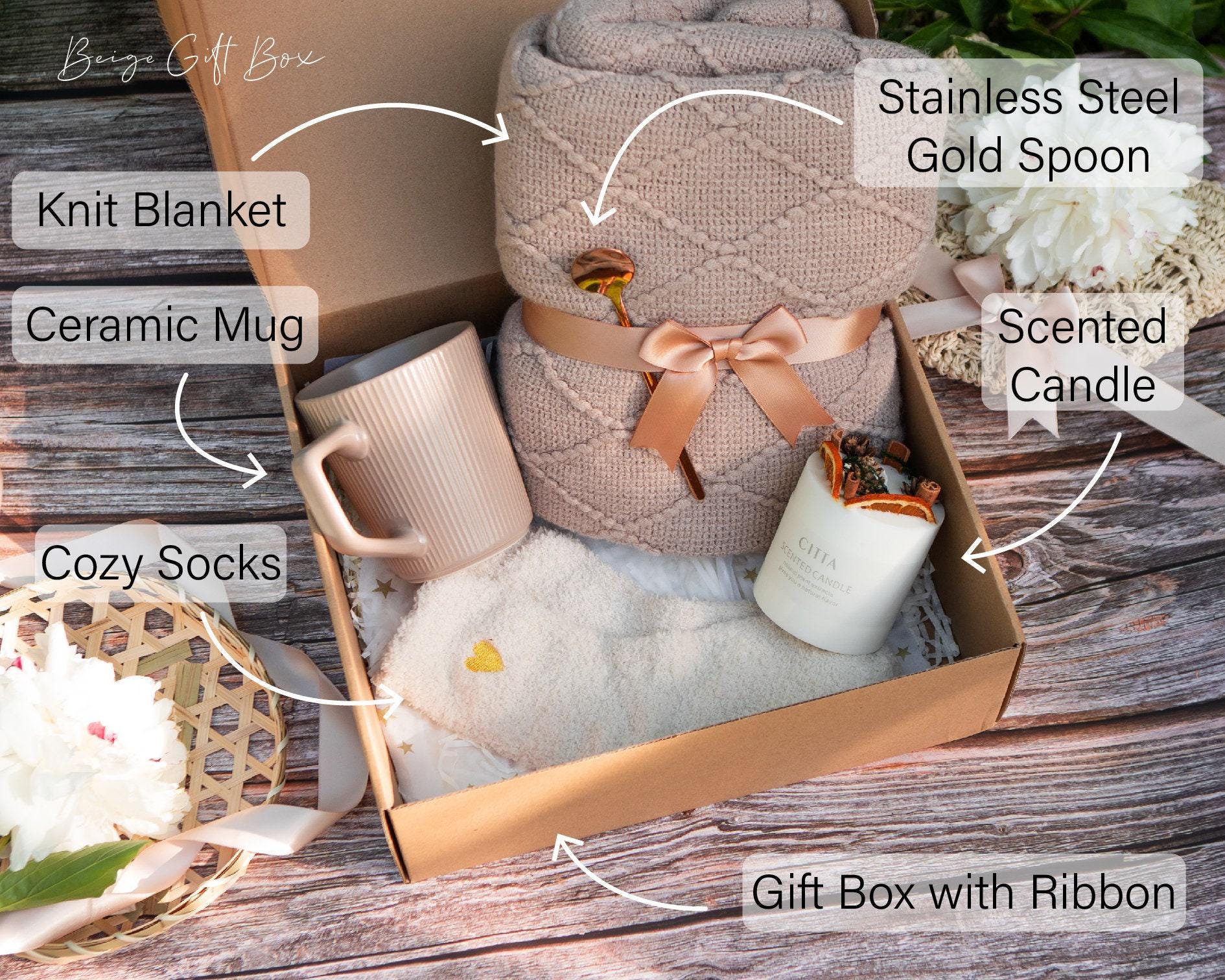 Get Well Soon, Hugs in a Box for Her, Sending Healing Vibe Gift Box for ...