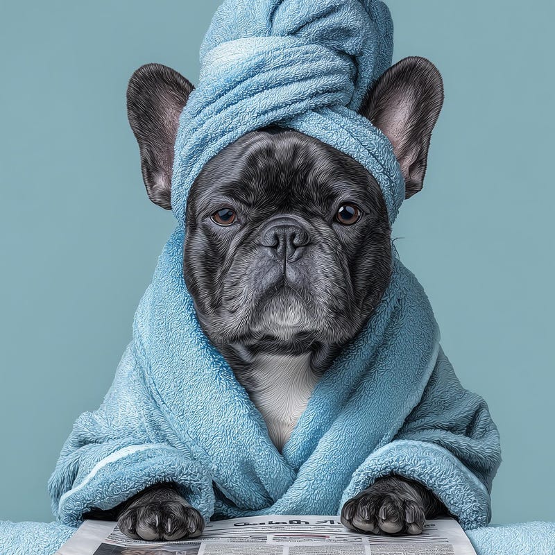 Bulldog Bathroom Canvas - Etsy