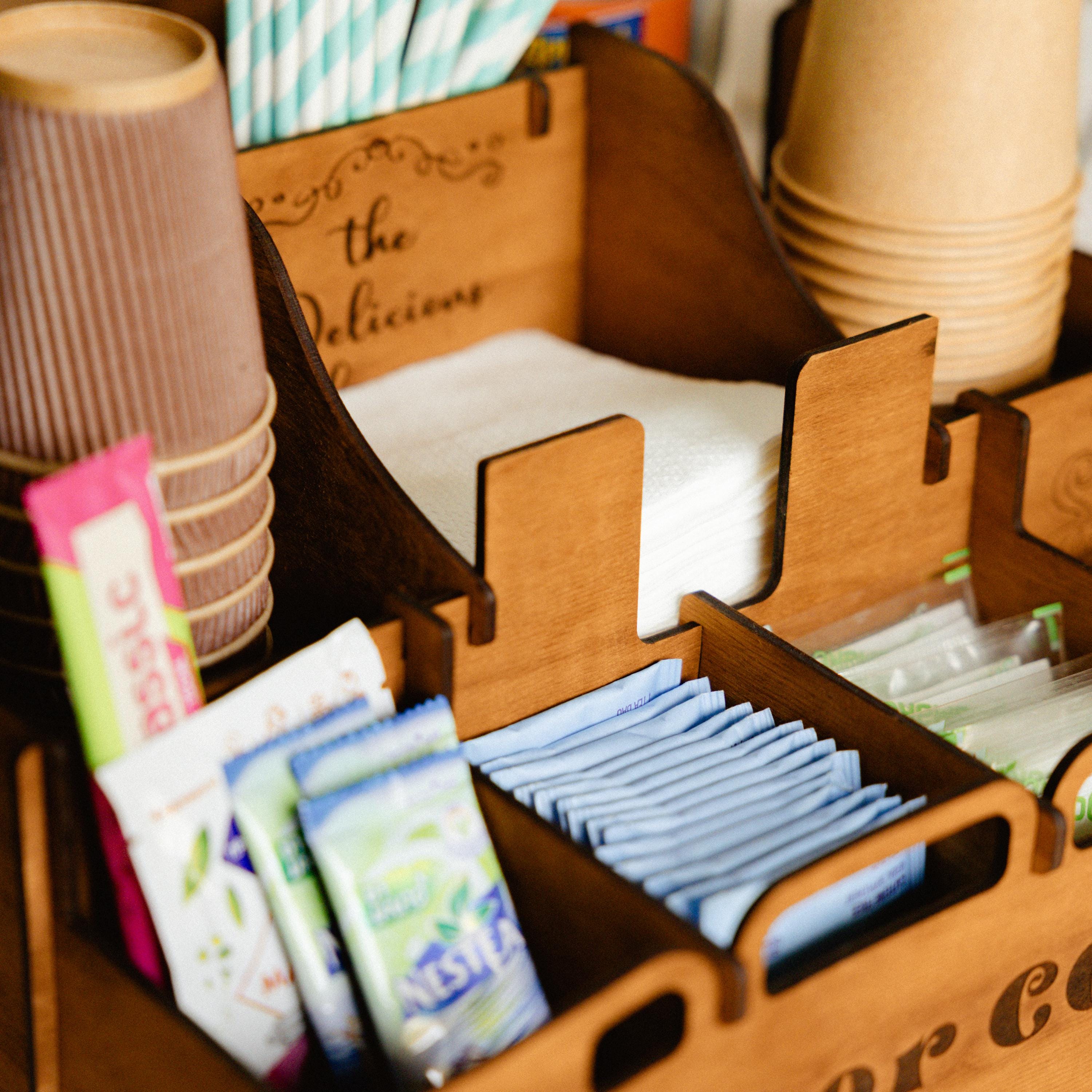 Coffee Station Organizer, Desktop Coffee and Tea Organizer, Coffee Bar ...
