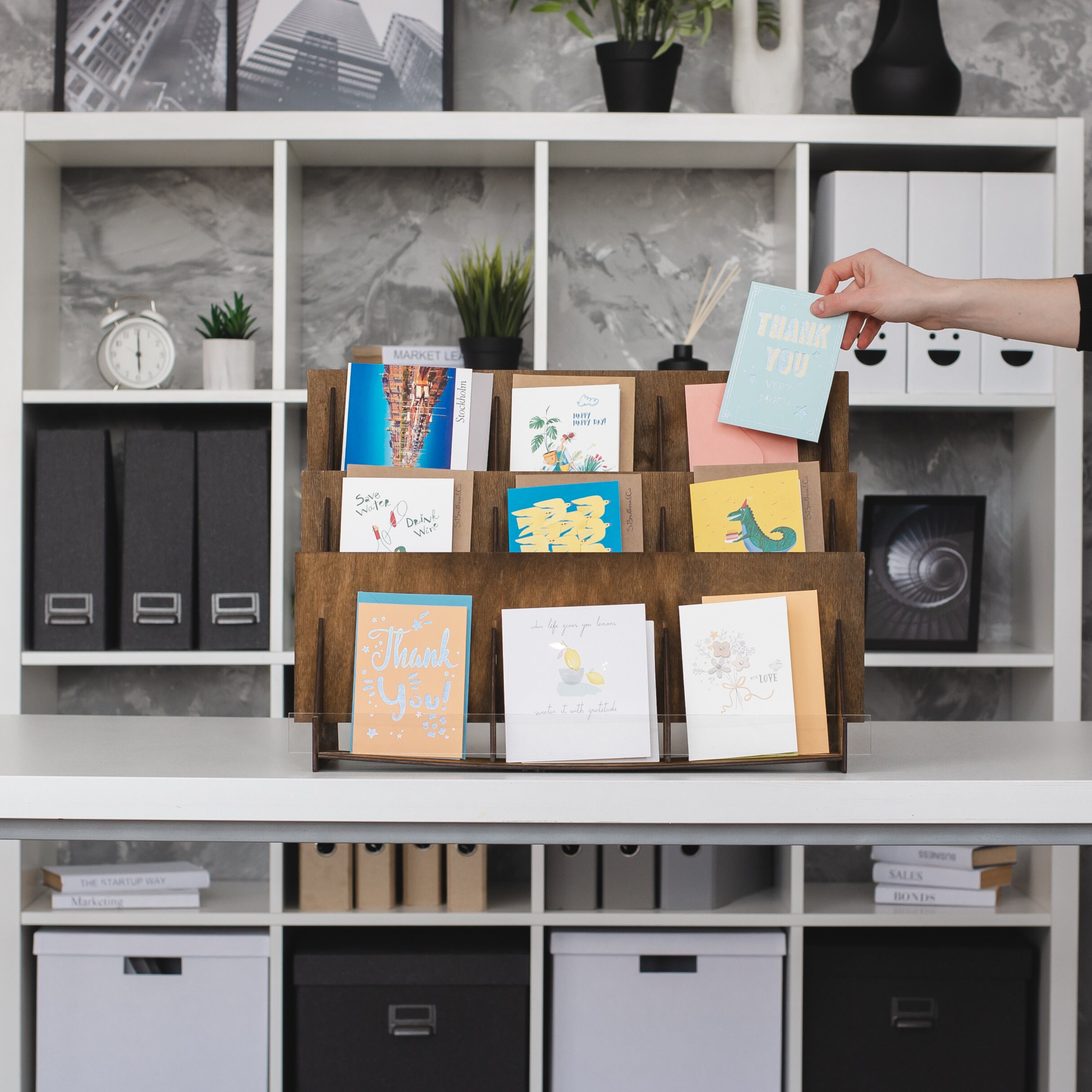 Greeting Card Display Rack, Postcard Holder Desktop, Greeting Card ...