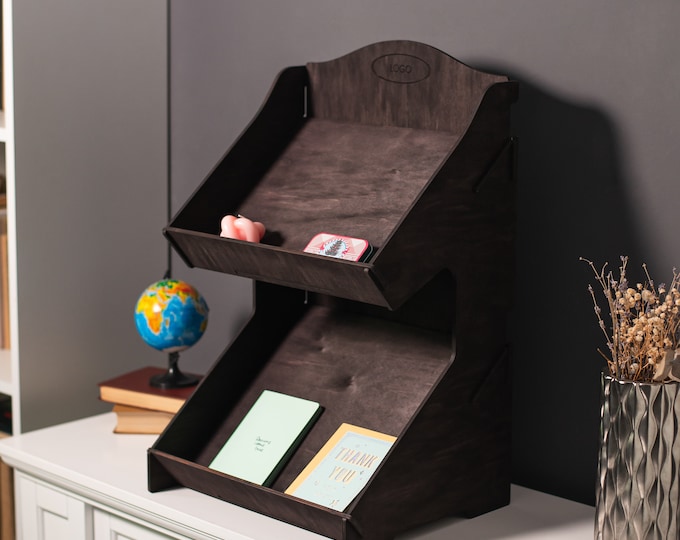 Craft Show Slanted Display Rack, 2-tier Wooden Table Top Rack, Product ...