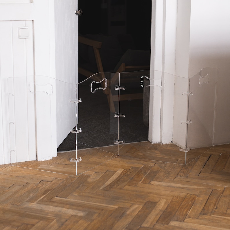 Acrylic Dog Gate, Dog Gate Indoor, Freestanding Dog Gate, Clear Dog ...