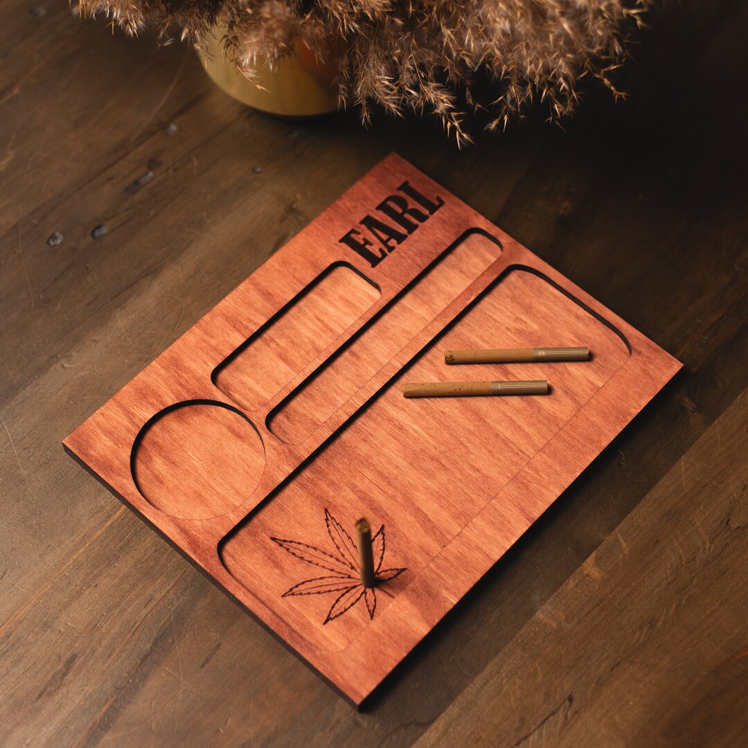 Rolling Tray Wooden, Stoner Tray Personalized, Smoking Tray Custom ...