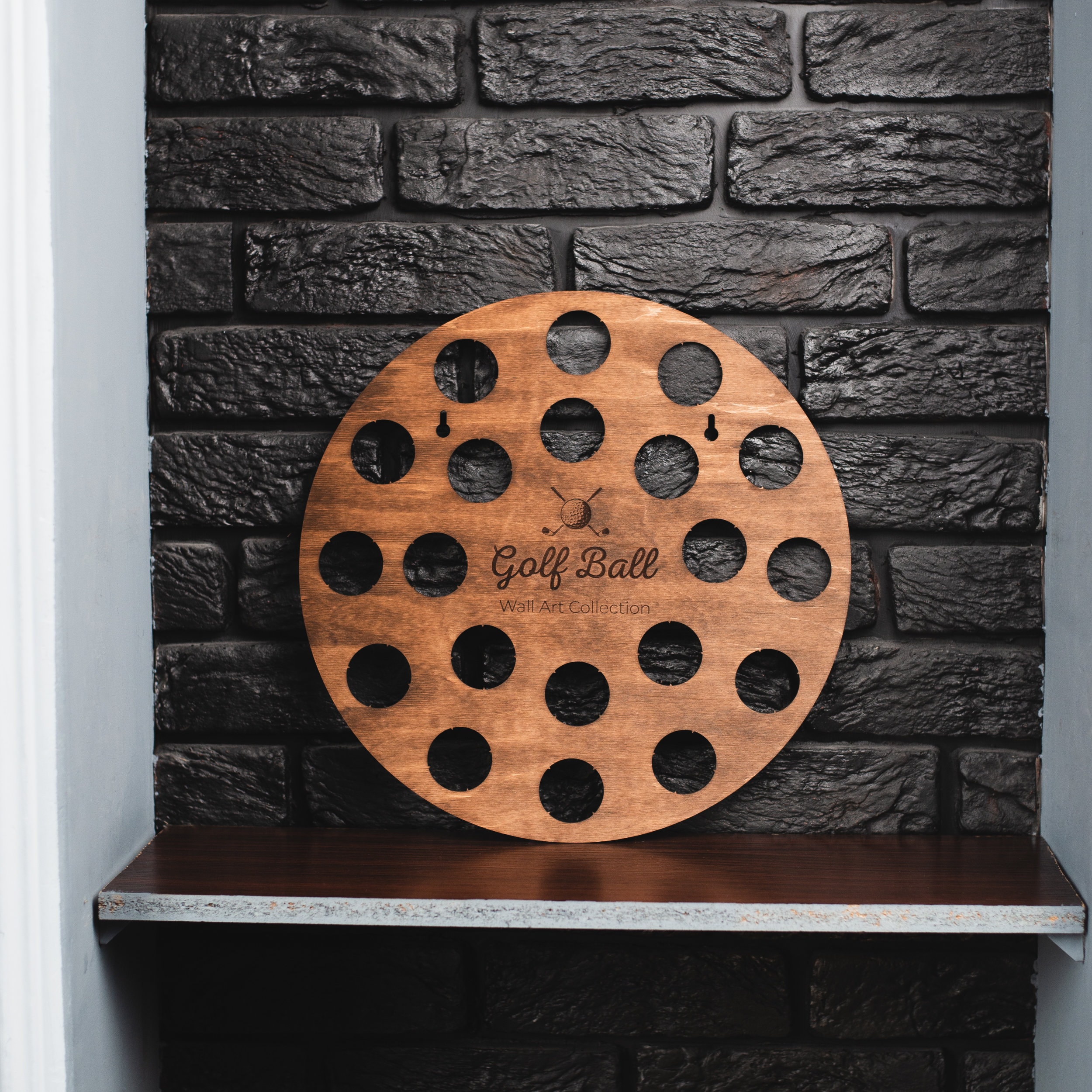 Personalised Golf Ball Holder, Golf Ball Wall Display, Wood Golf Ball ...
