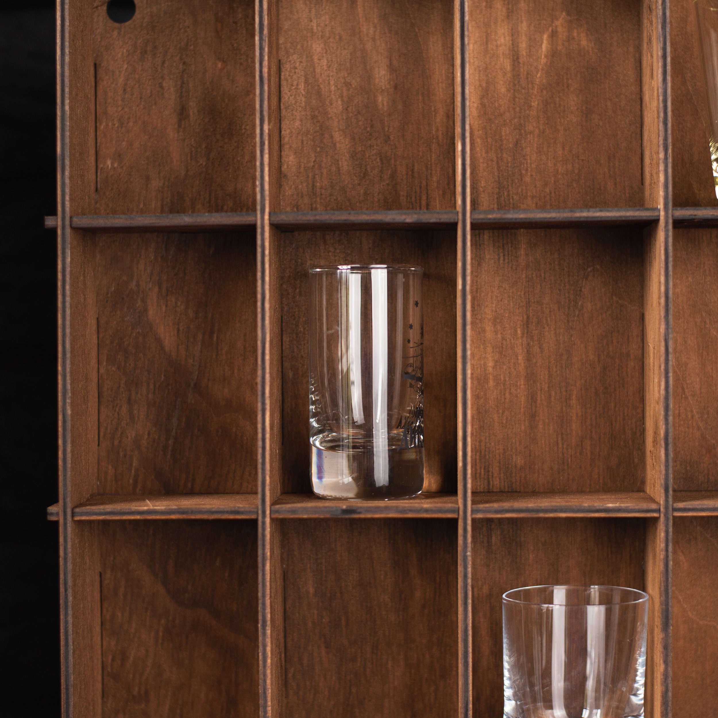 Shot Glass Display Cabinet, Wood Shot Glass Holder Wall, Shot Glass ...
