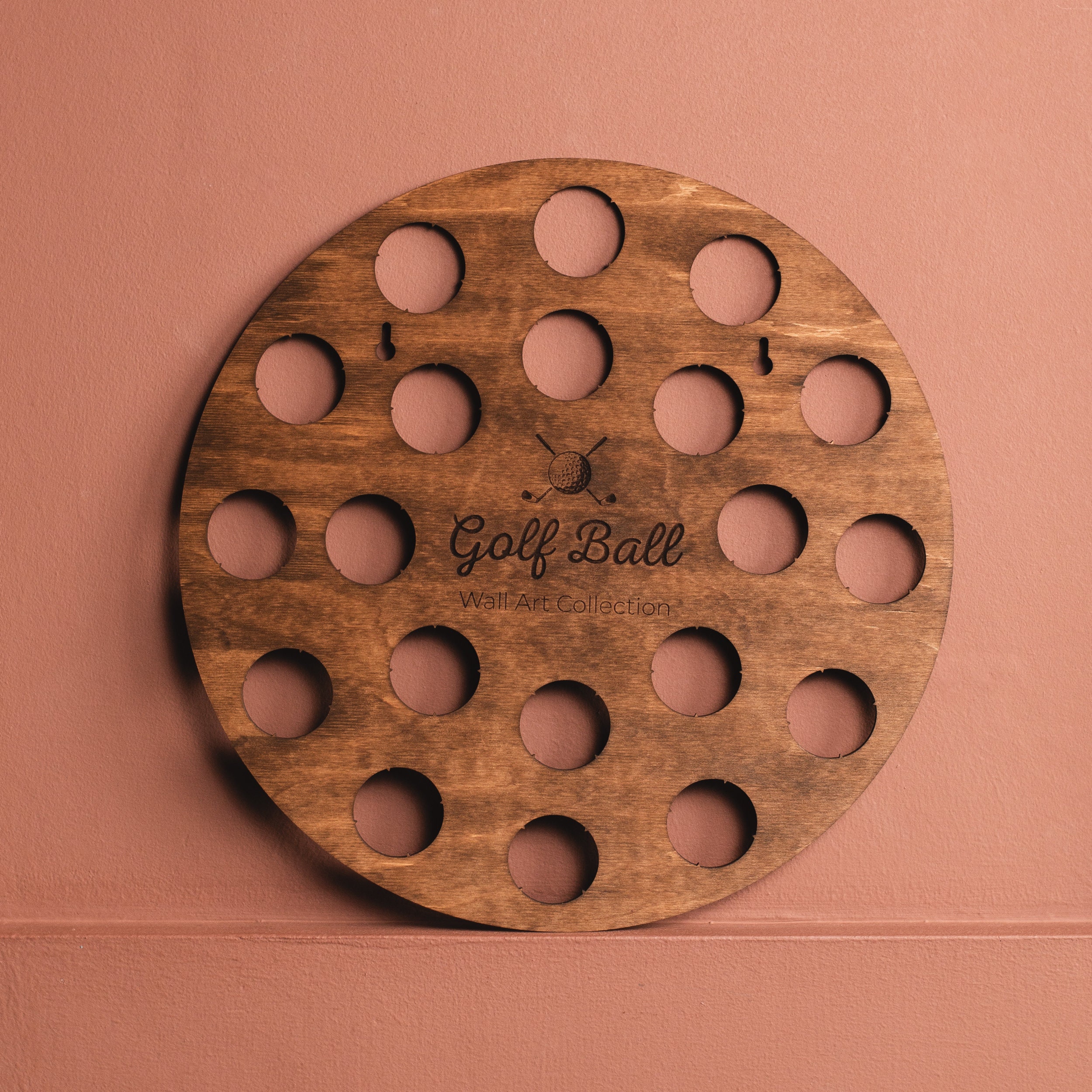 Personalised Golf Ball Holder, Golf Ball Wall Display, Wood Golf Ball ...