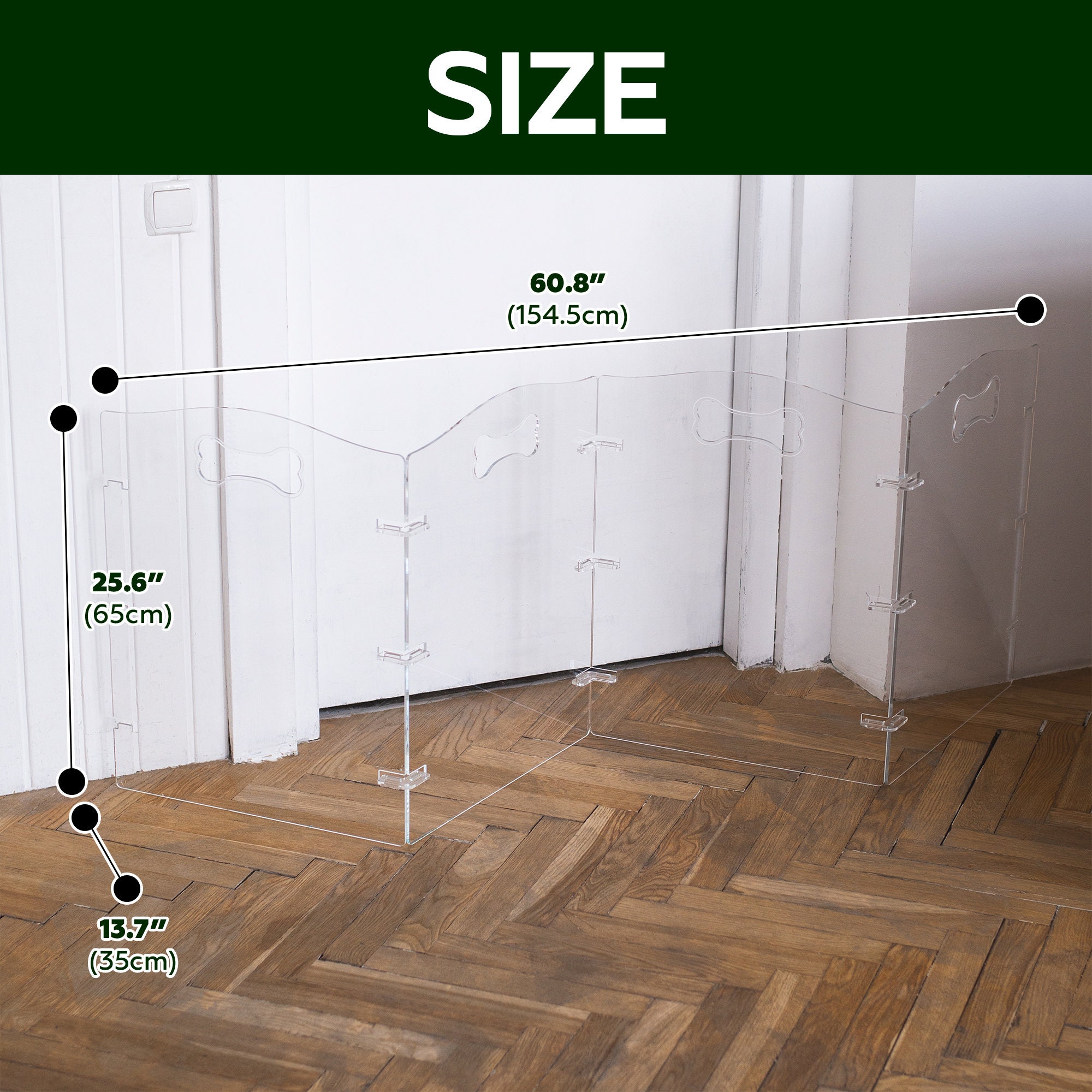 Acrylic Dog Gate, Dog Gate Indoor, Freestanding Dog Gate, Clear Dog ...