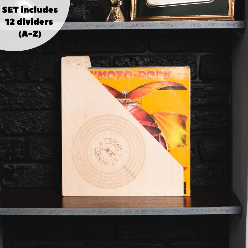 Vinyl Record Dividers A-z, Alphabet Dividers, Wood Record Divider ...