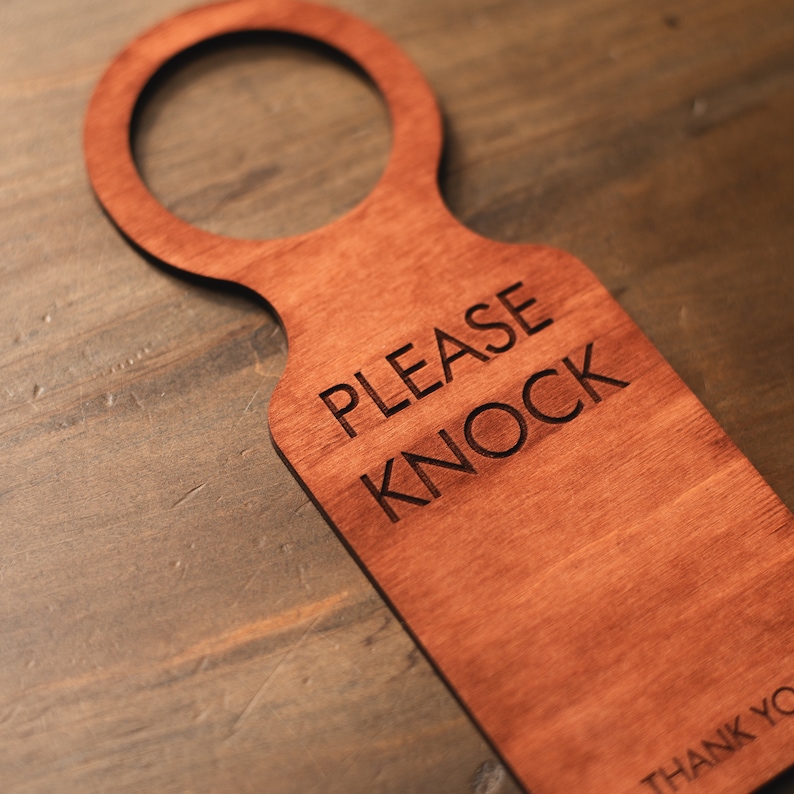 Please Knock Door Sign, Custom Hotel Door Sign, Hotel Door Hanger ...