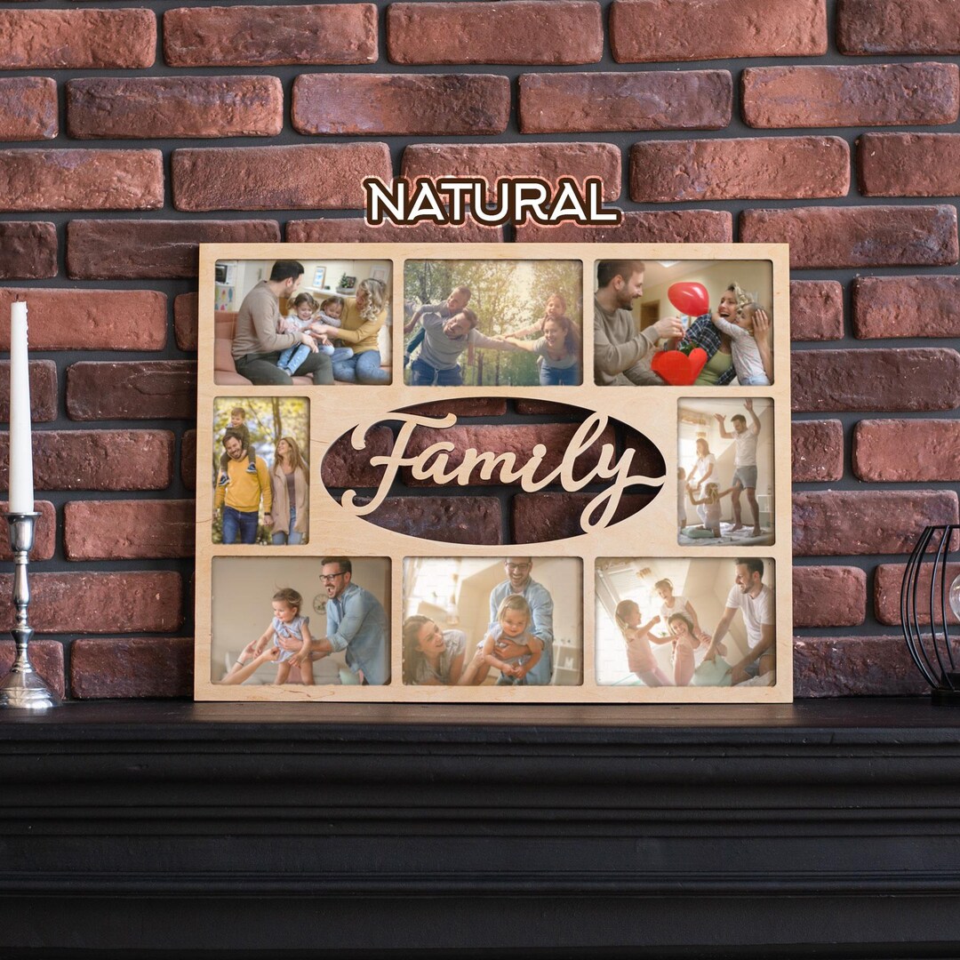 Custom Collage Picture Frame, Wood Collage Frame, Personalized Collage ...