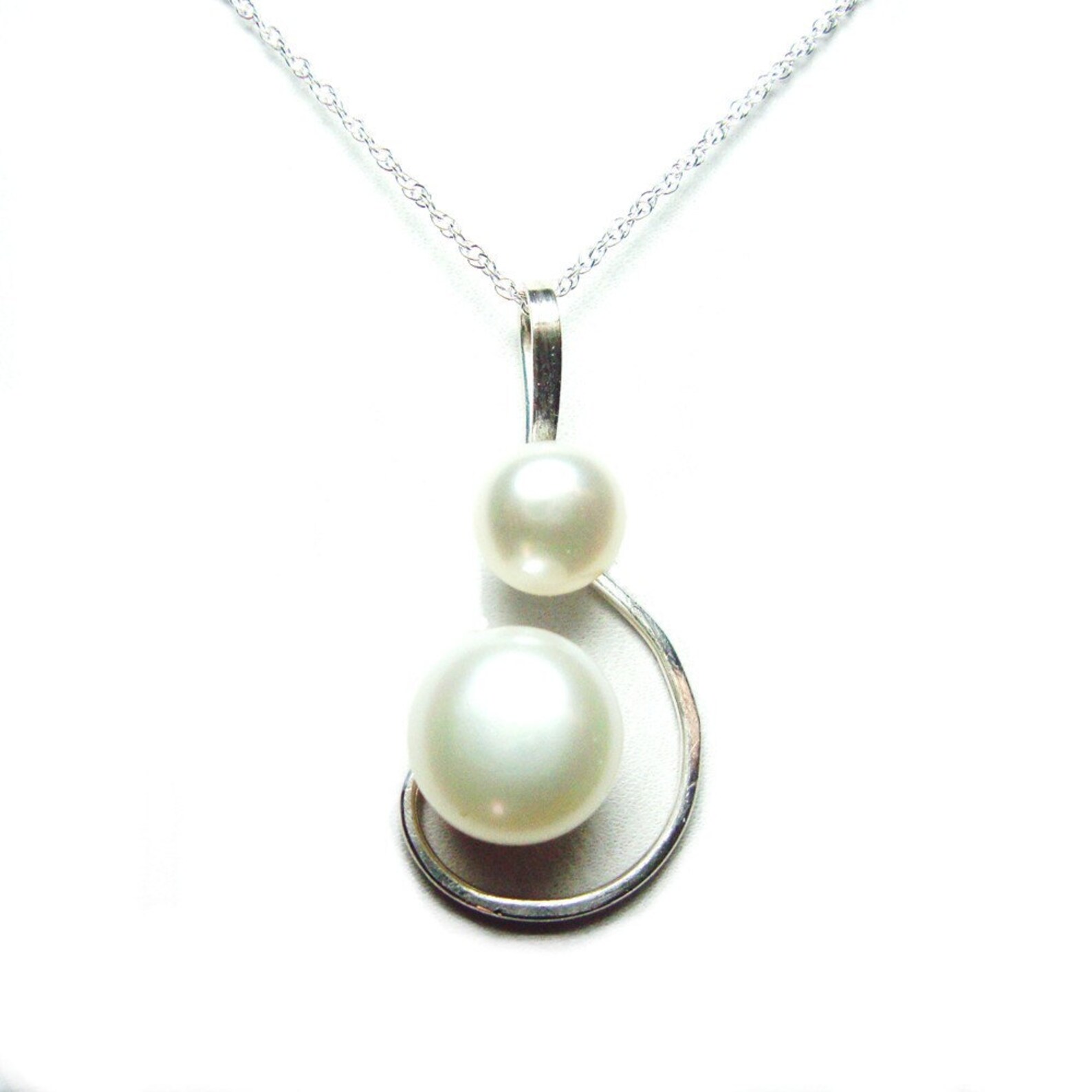Genuine Pearl Sterling Silver Pendant With Chain - Etsy