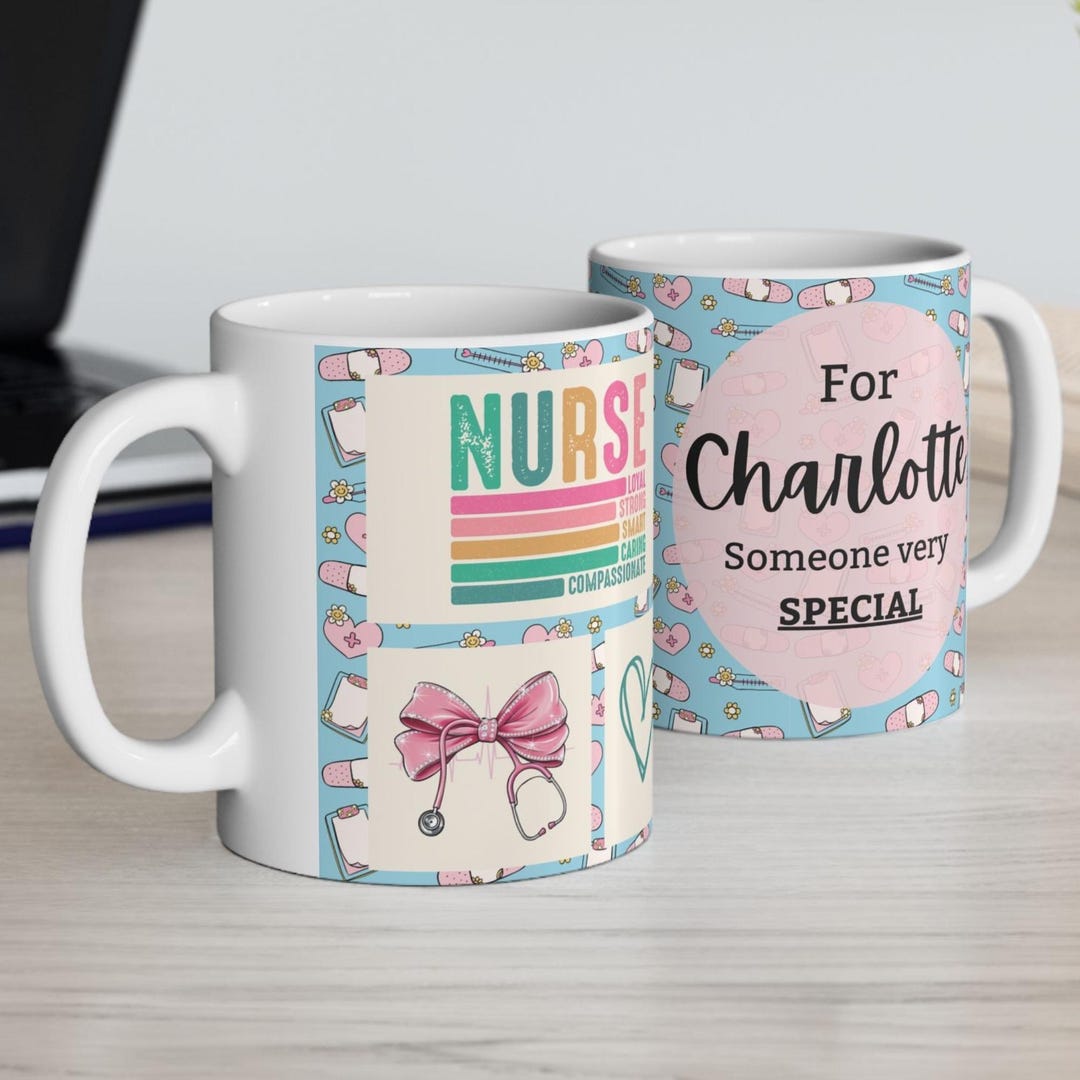 Personalized Nurse Mug With Name, Custom Nurse Gift, Cute Nursing ...