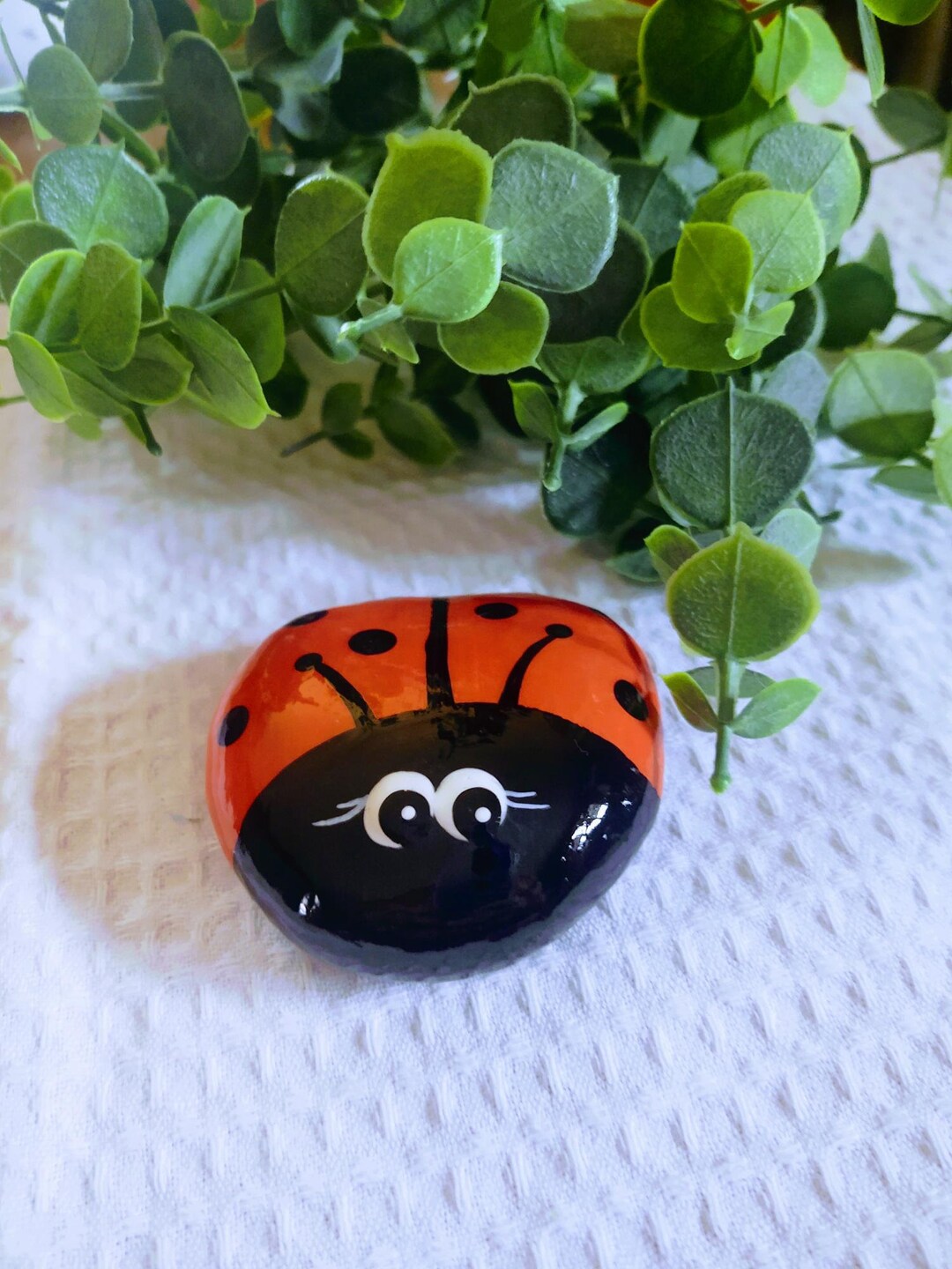 Painted Ladybug Rock, Painted Rocks, Ladybug Rocks, Rust Ladybug Rock ...
