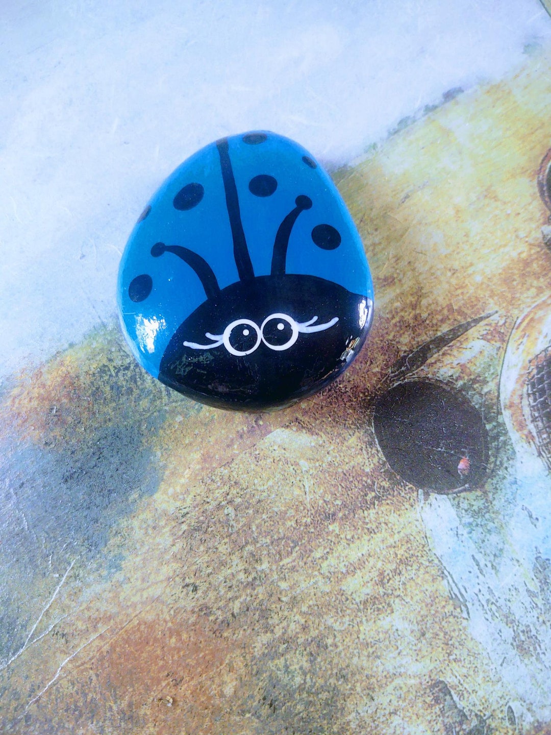 Painted Ladybug Rock, Painted Rocks, Ladybug Rocks, Rust Ladybug Rock ...