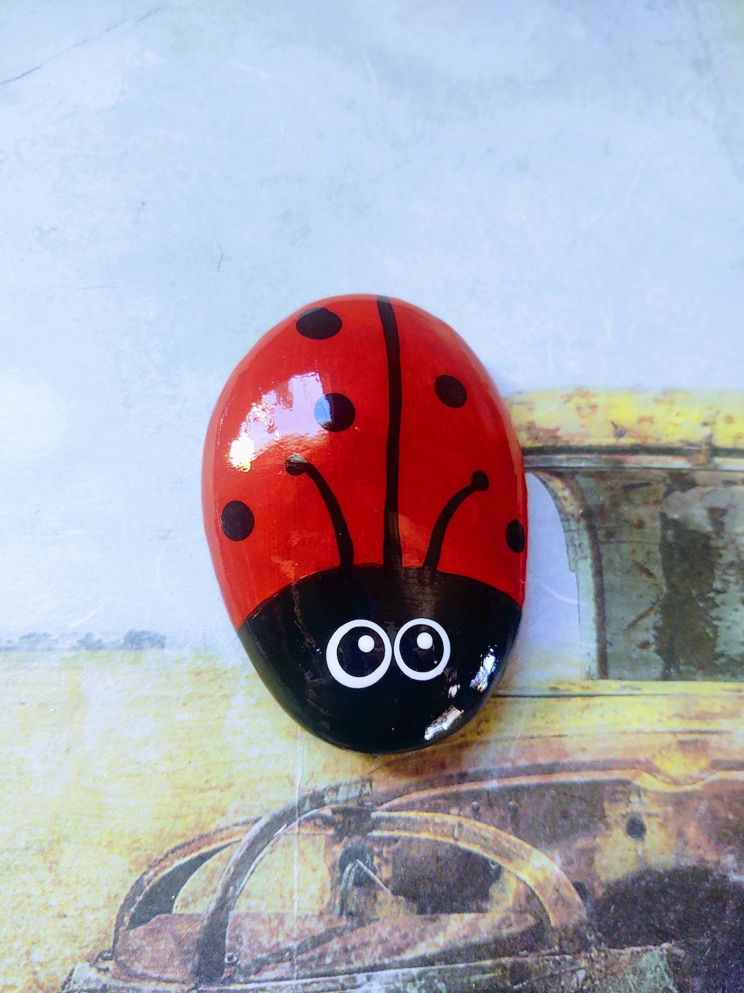 Painted Ladybug Rock, Painted Rocks, Ladybug Rocks, Red Ladybug Rock ...