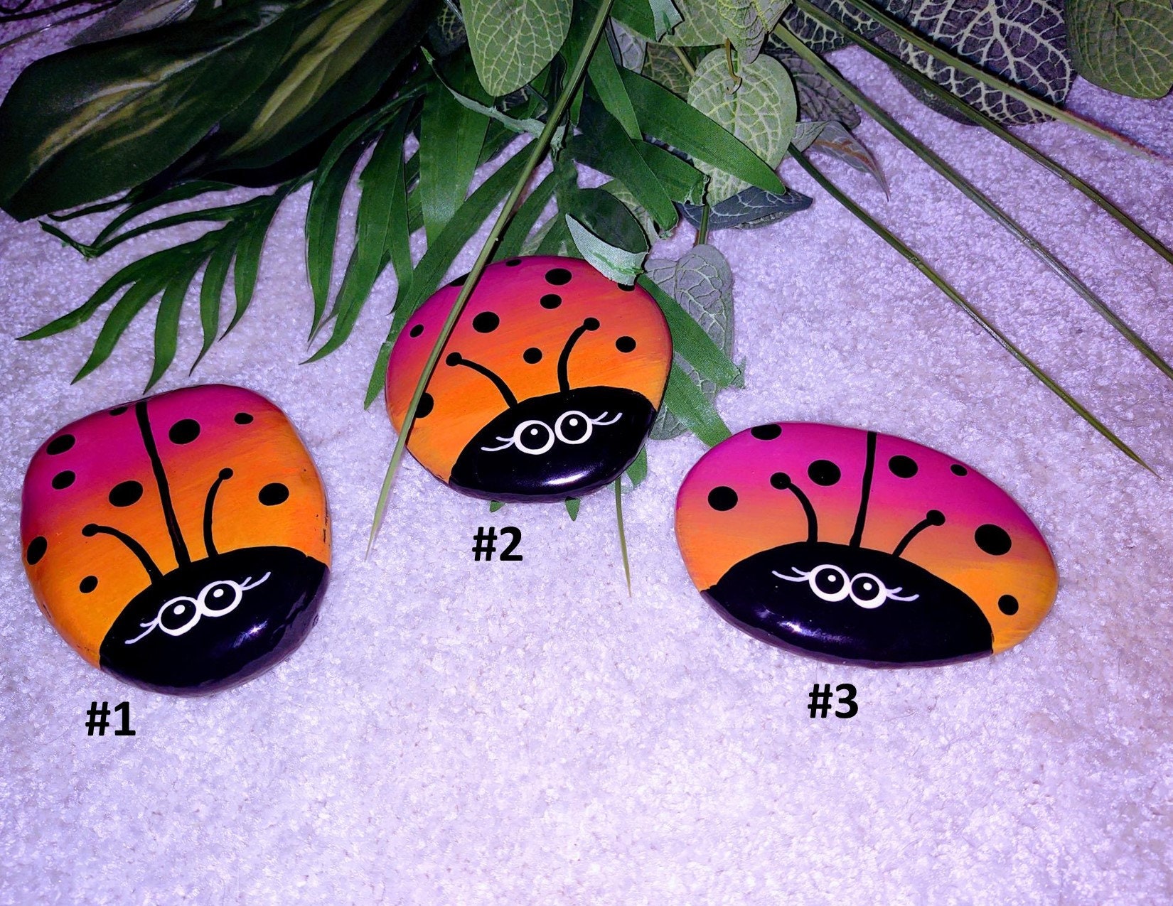 Painted Ladybug Rock, Rock Painting, Ladybug Rocks, Sunset Rocks, Pet ...