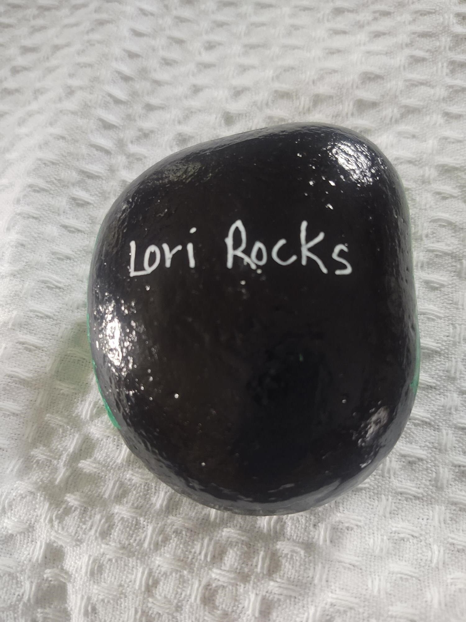 Painted Ladybug Rock / Rock Painting / Ladybug Rocks / Turquoise ...