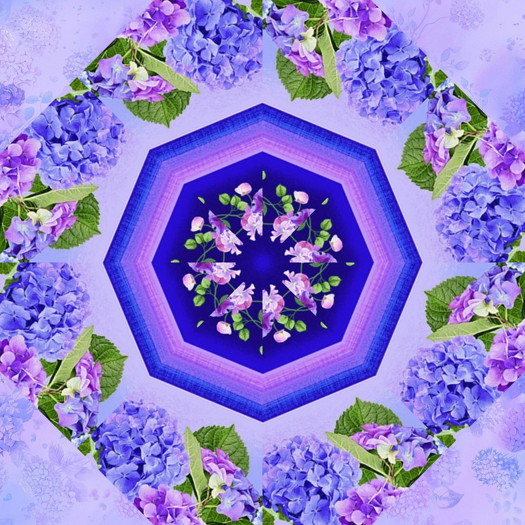 Pre Cut Quilt Kit, Floral Quilt Kit, Easy Quilt Kit, HYDRANGEA BLISS ...