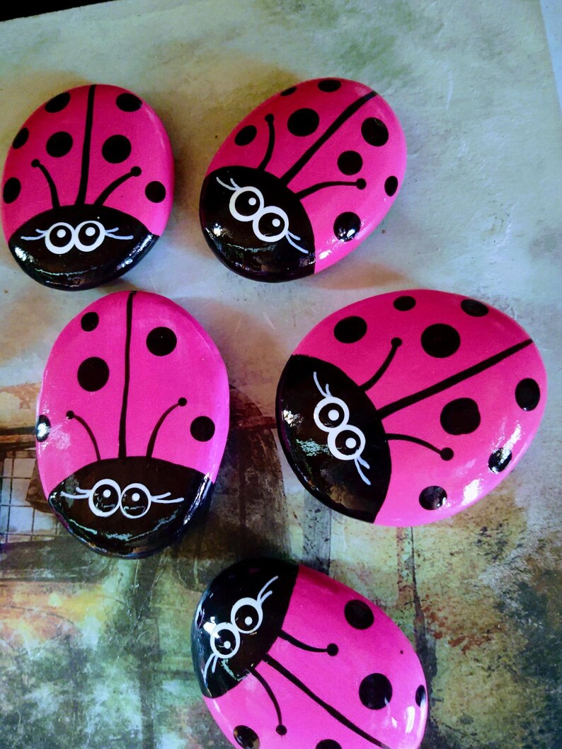 Ladybug Painted Stone, Anyday Cheer up Gift, Ideal for Friends ...