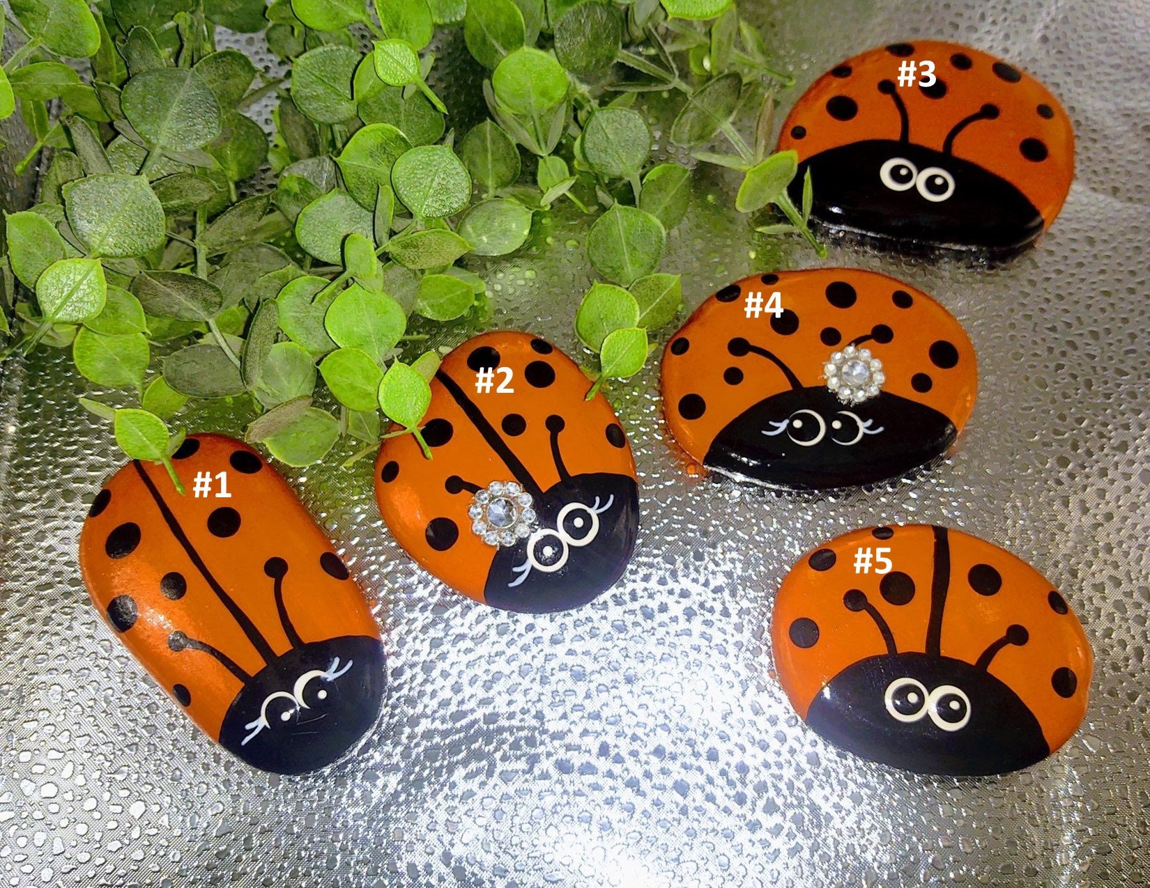 Painted Rocks, Orange Friendship Gift, Ladybug Rock, Rocks, Hand ...