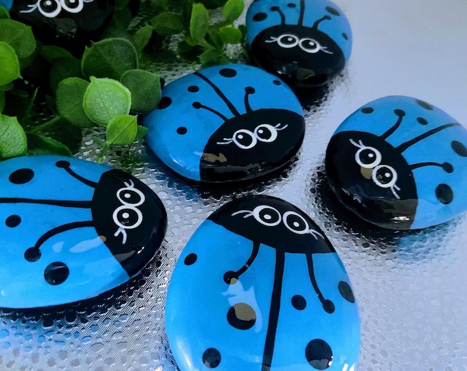 Ladybug Painted Rocks - Etsy